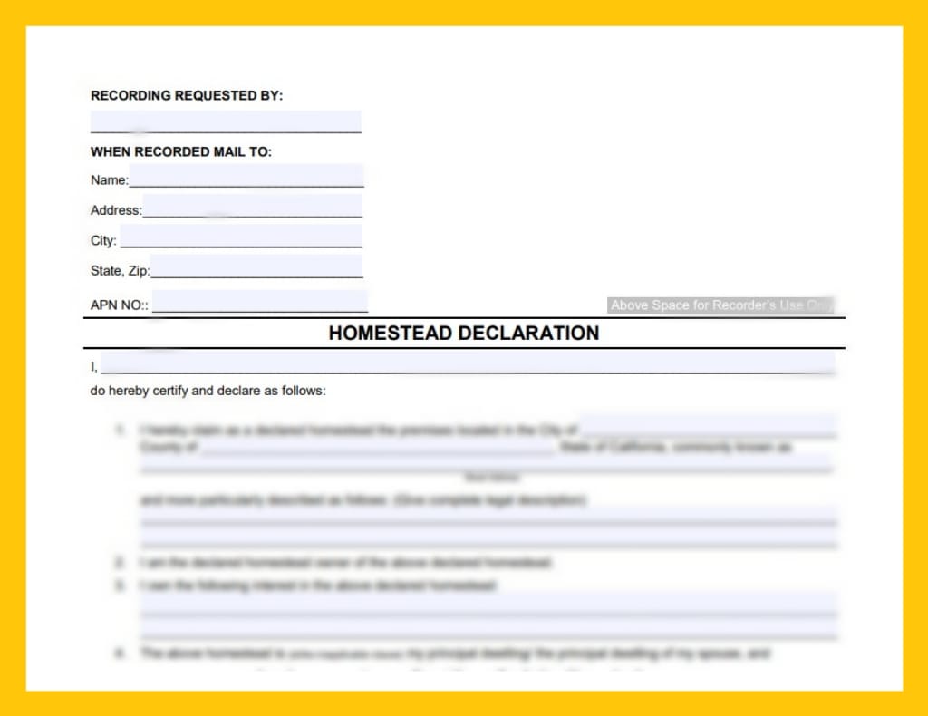 HOMESTEAD DECLARATION – Law Looper Store